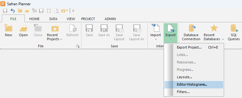 Export and Import of Barchart Editor Histogram configuration